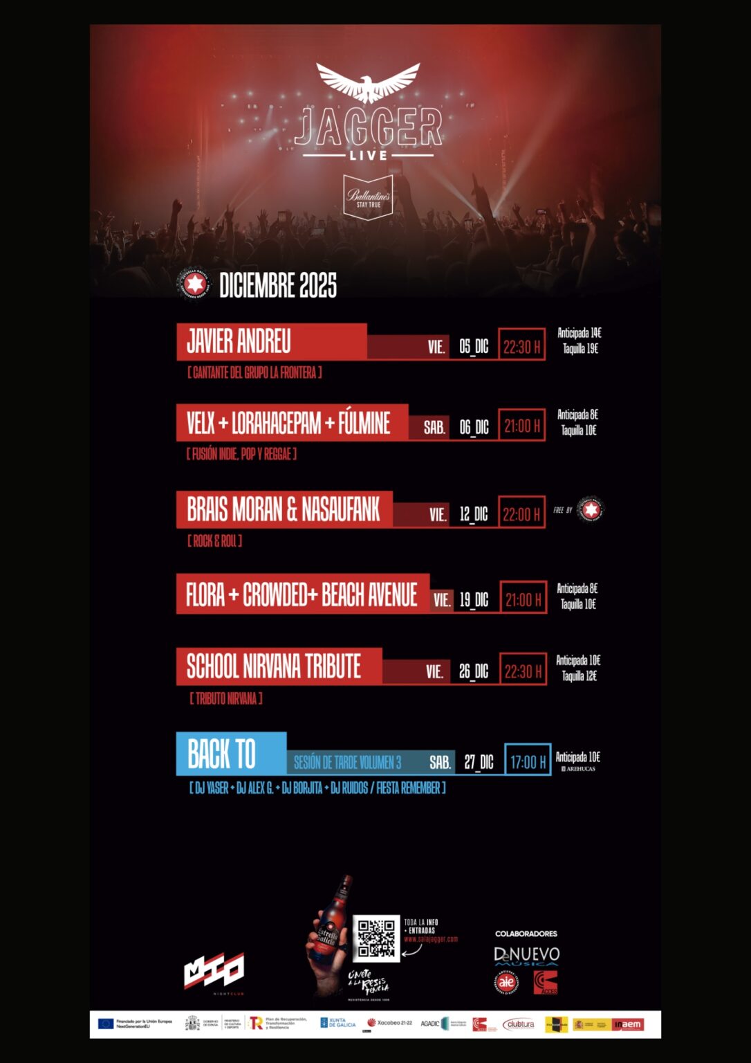 Programación de la Sala Jagger - Diciembre 2025 - Viva Lugo